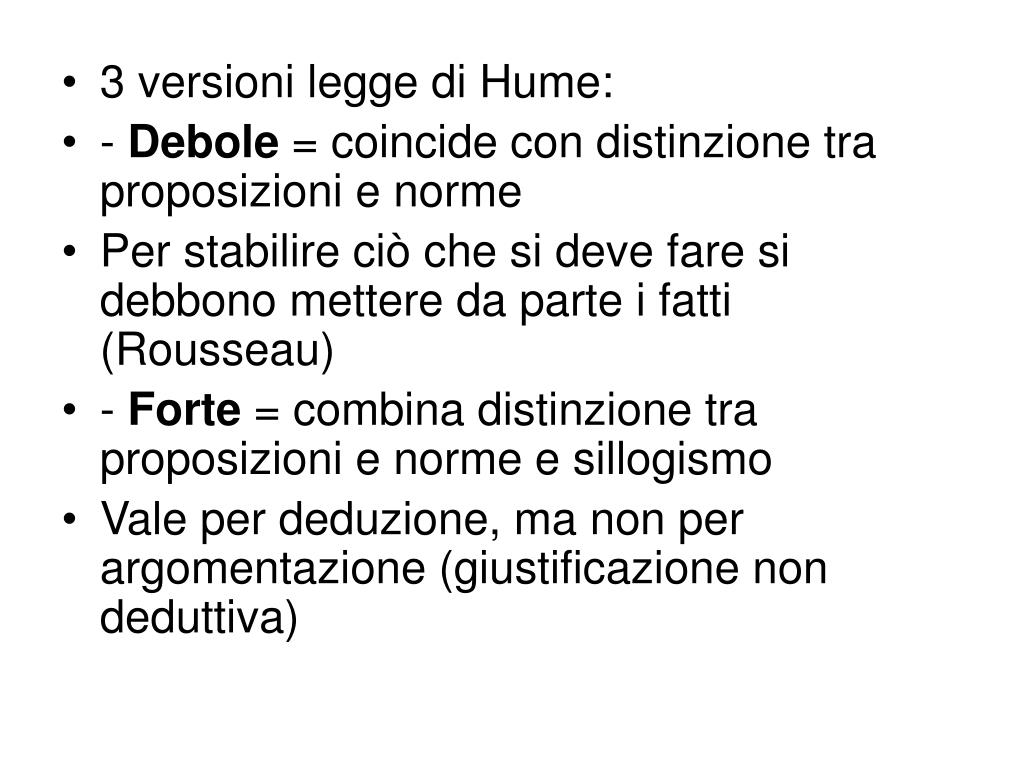 PPT - LEGGE DI HUME (Fallacia naturalistica) (cap. 2, Barberis, pp. 51 ...