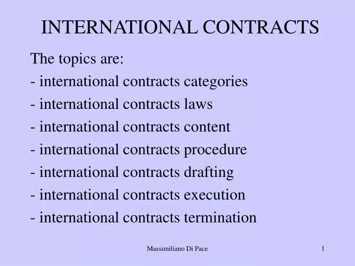 PPT - INTERNATIONAL CONTRACTS PowerPoint Presentation, free download ...