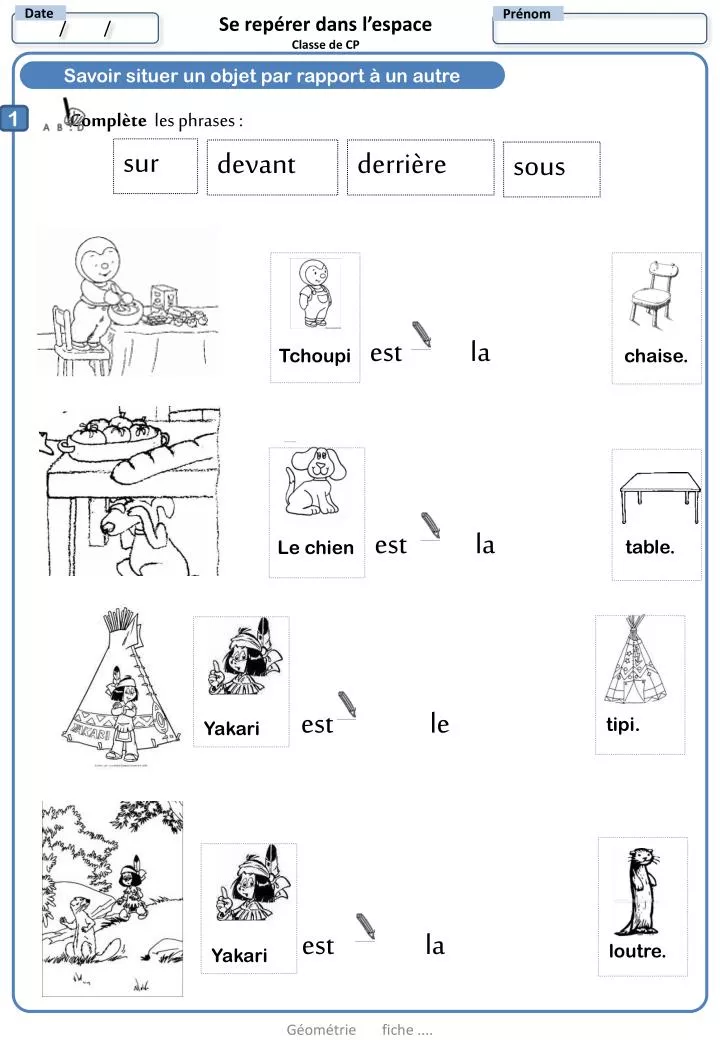 PPT - Savoir situer un objet par rapport à un autre PowerPoint ...