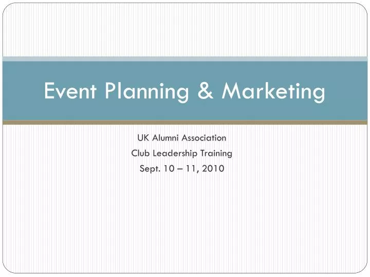 PPT - Event Planning & Marketing PowerPoint Presentation, free download ...