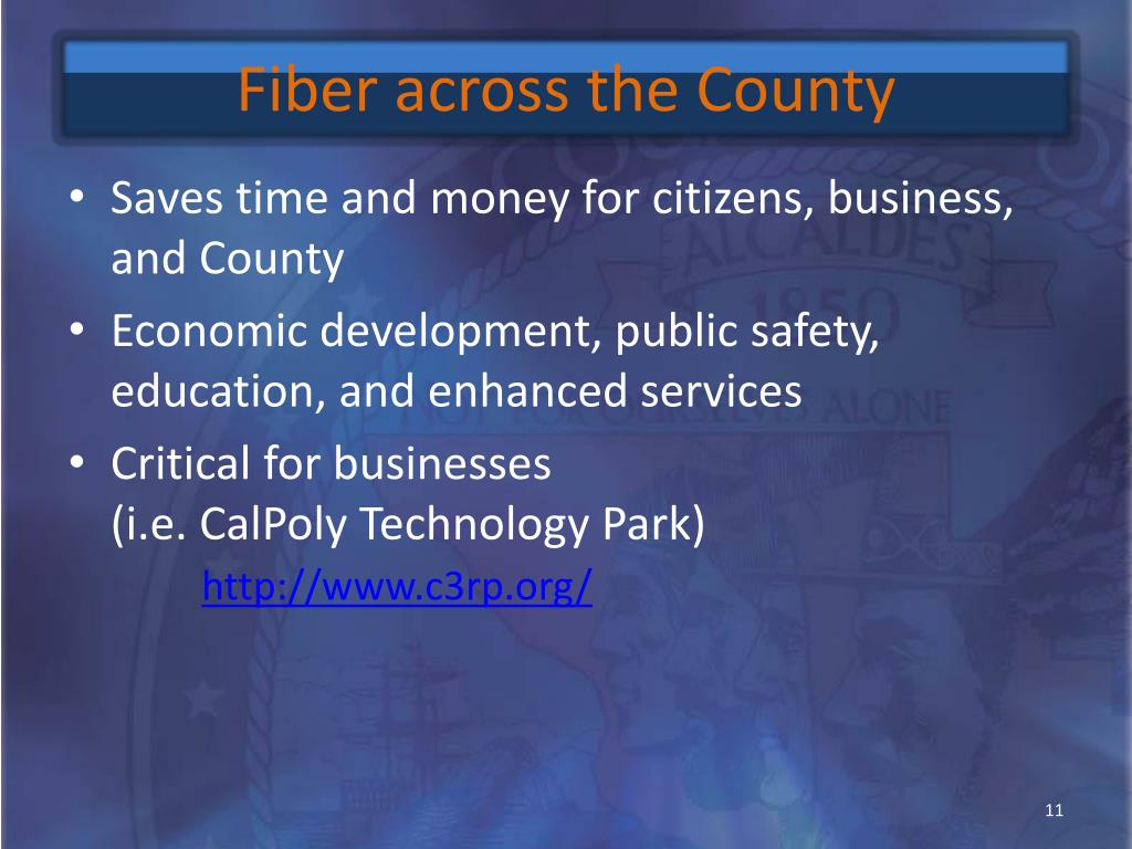PPT - County of San Luis Obispo Fiber Optics PowerPoint Presentation ...