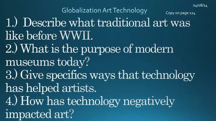 PPT - Globalization Art Technology PowerPoint Presentation, free ...