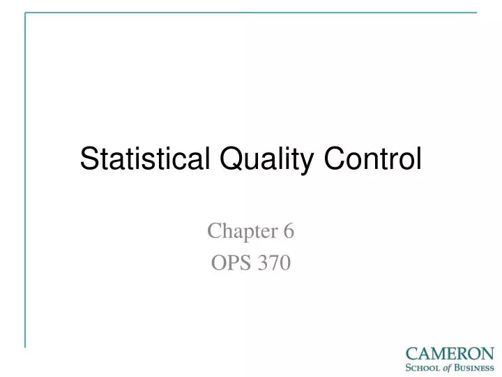 PPT - Statistical Quality Control PowerPoint Presentation, free ...