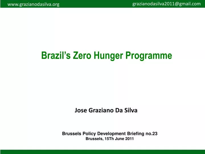 PPT - Brazil’s Zero Hunger Programme PowerPoint Presentation, free ...