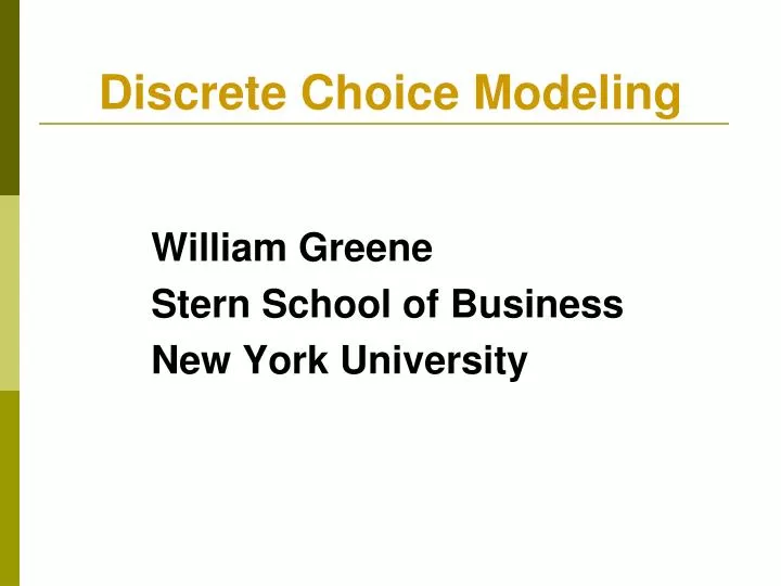 PPT - Discrete Choice Modeling PowerPoint Presentation, free download ...