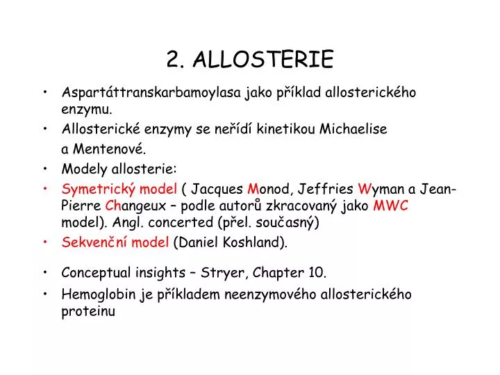 PPT - 2. ALLOSTERIE PowerPoint Presentation, free download - ID:2976894