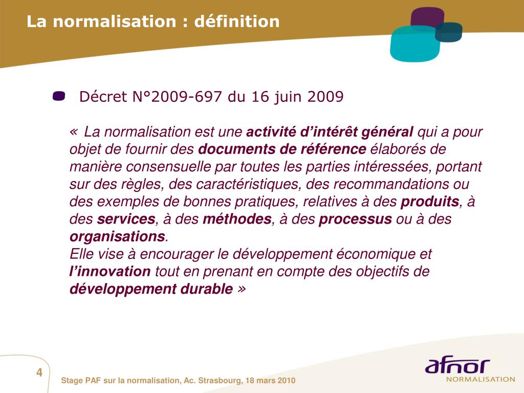 PPT - La normalisation : un outil au service des entreprises et ...