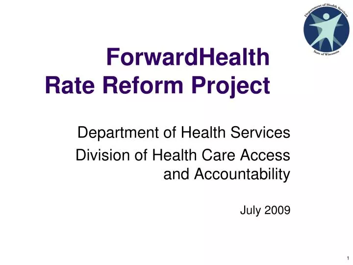 PPT - ForwardHealth Rate Reform Project PowerPoint Presentation, free ...