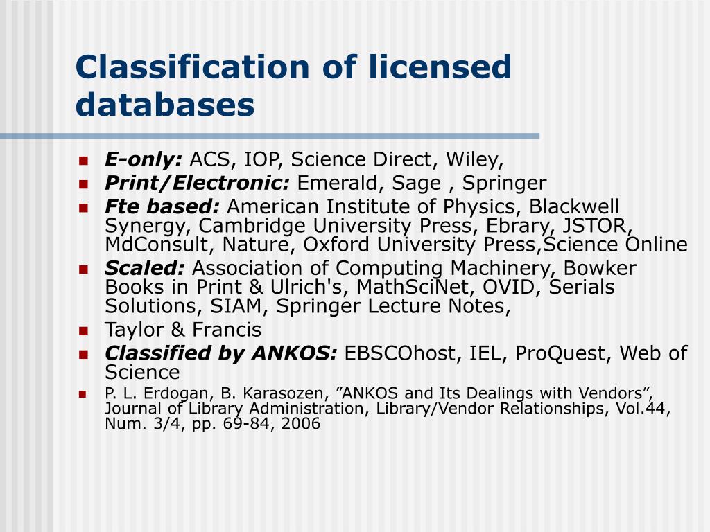 Ppt Ankos Meeting 2006 Trends In Database Licensing And Full Text