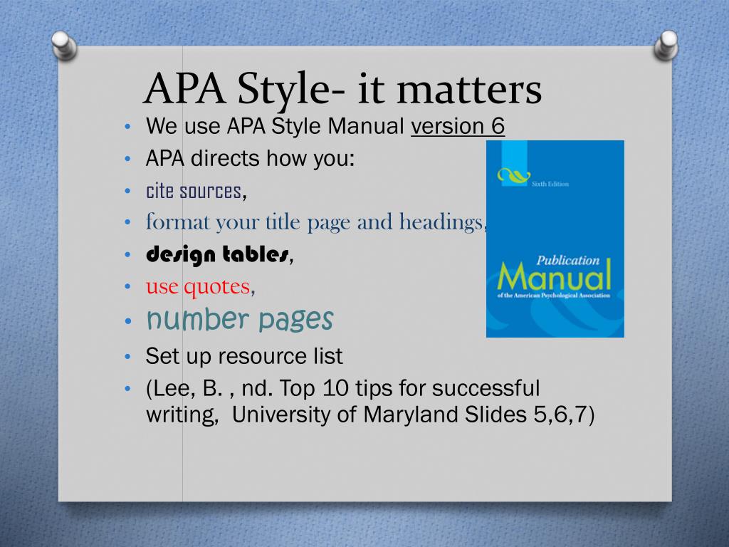 PPT - American Psychological Association Writing Style PowerPoint ...