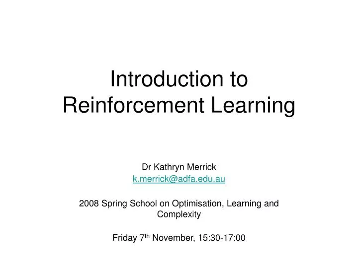 PPT - Introduction to Reinforcement Learning PowerPoint Presentation, free download - ID:2977236