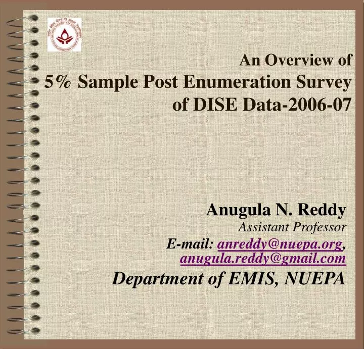 PPT - An Overview of 5% Sample Post Enumeration Survey of DISE Data ... PPT - An Overview of 5% Sample Post Enumeration Survey of DISE Data ...