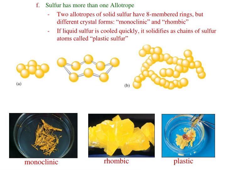 Allotropes Of Sulfur