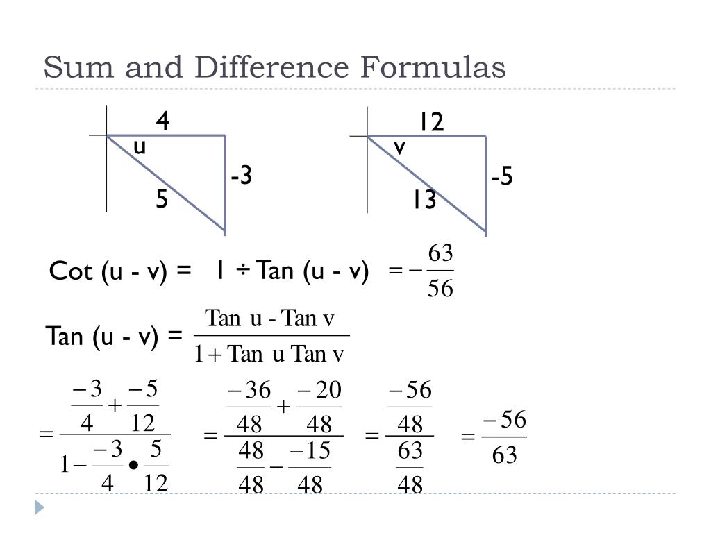 PPT Sum And Difference Formulas PowerPoint Presentation Free PPT Sum And Difference Formulas PowerPoint Presentation Free