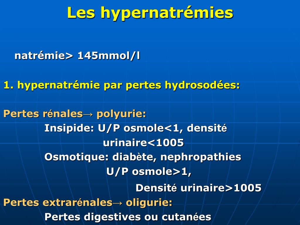 PPT - Les troubles de l’hydratation et les dysnatrémies PowerPoint ...