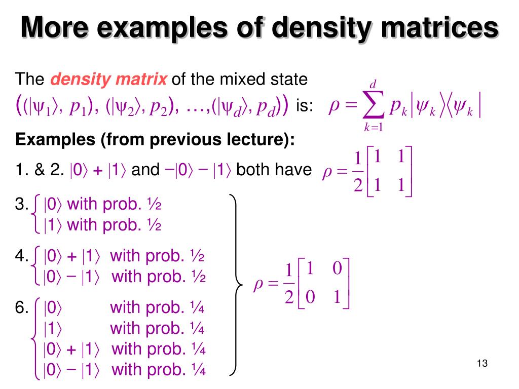 Density Matrix Calculator Density Matrix Calculator