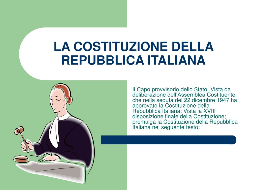 Ppt La Costituzione Della Repubblica Italiana Powerpoint Presentation