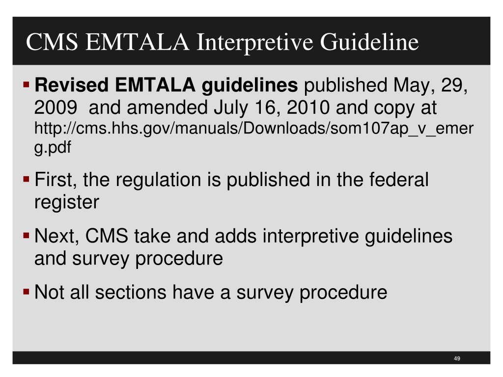 PPT - EMTALA Update 2013 Emergency Medical Treatment and Labor Act Part ...