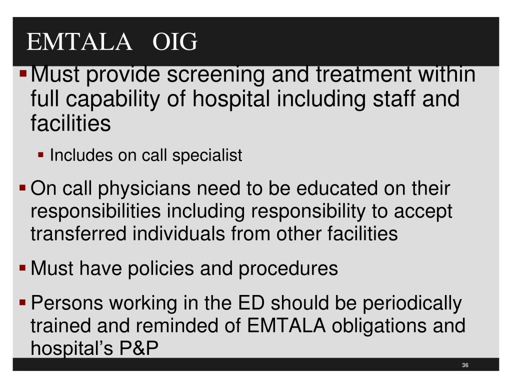 PPT - EMTALA Update 2013 Emergency Medical Treatment and Labor Act Part ...