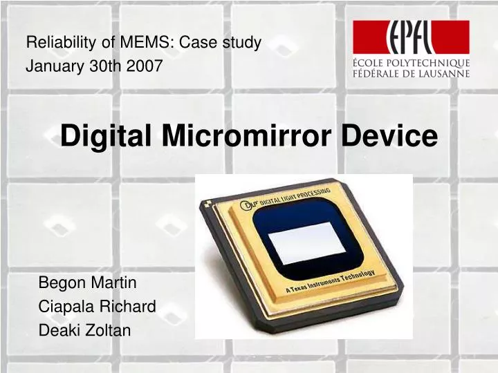 PPT - Digital Micromirror Device PowerPoint Presentation, free download ...