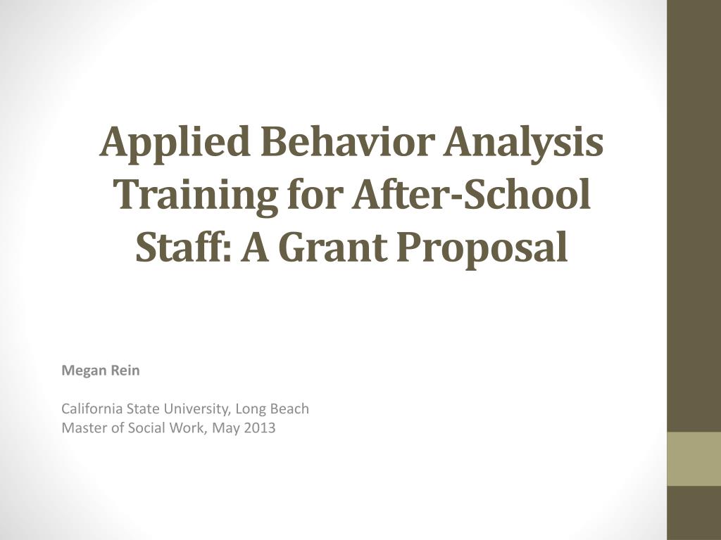 PPT - Applied Behavior Analysis Training for After-School Staff: A ...