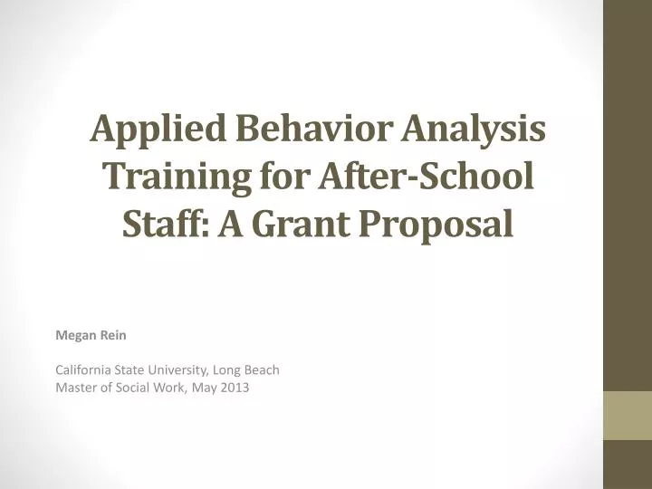 PPT - Applied Behavior Analysis Training for After-School Staff: A ...