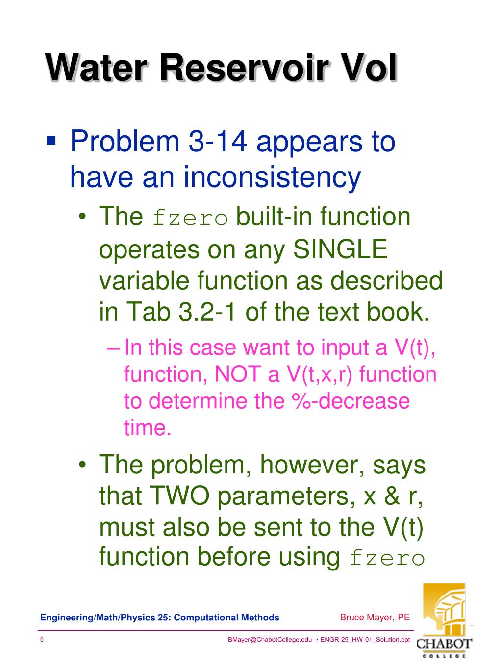 PPT - Water Reservoir Volume Calculation for Engineering Analysis ...