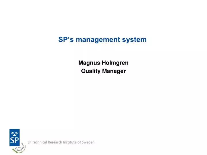 PPT - SP’s management system PowerPoint Presentation, free download ...