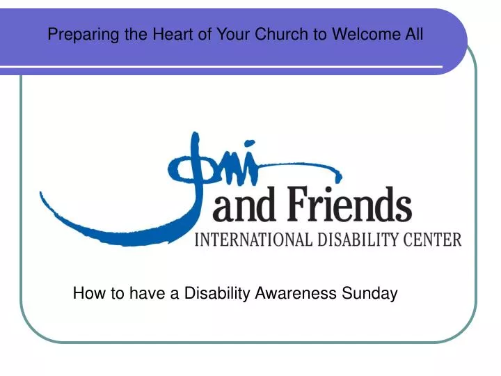 PPT - How to have a Disability Awareness Sunday PowerPoint Presentation ...