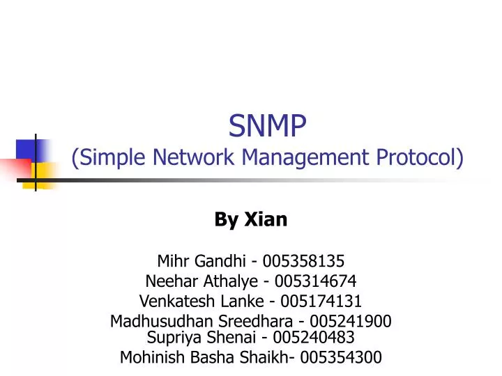 PPT - SNMP (Simple Network Management Protocol) PowerPoint Presentation ...