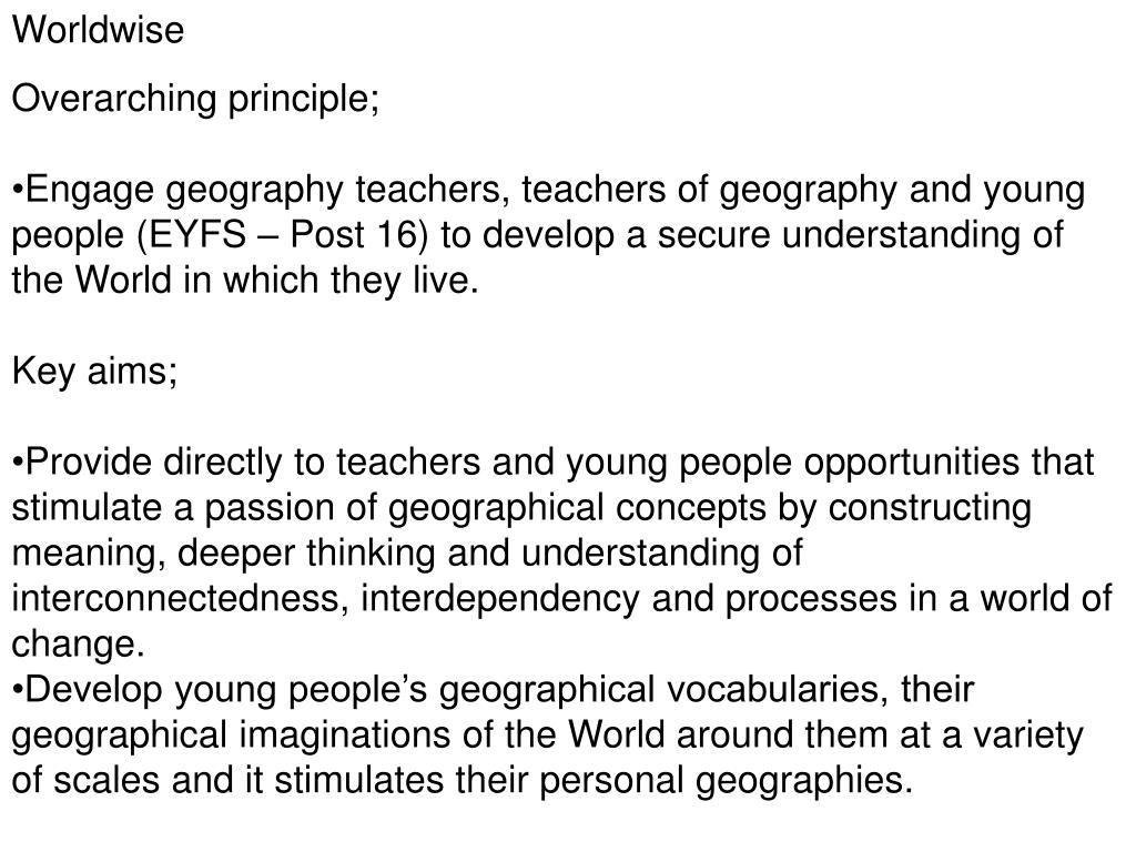 PPT - Engaging Geography for All Mark Higginbottom Junior Vice ...