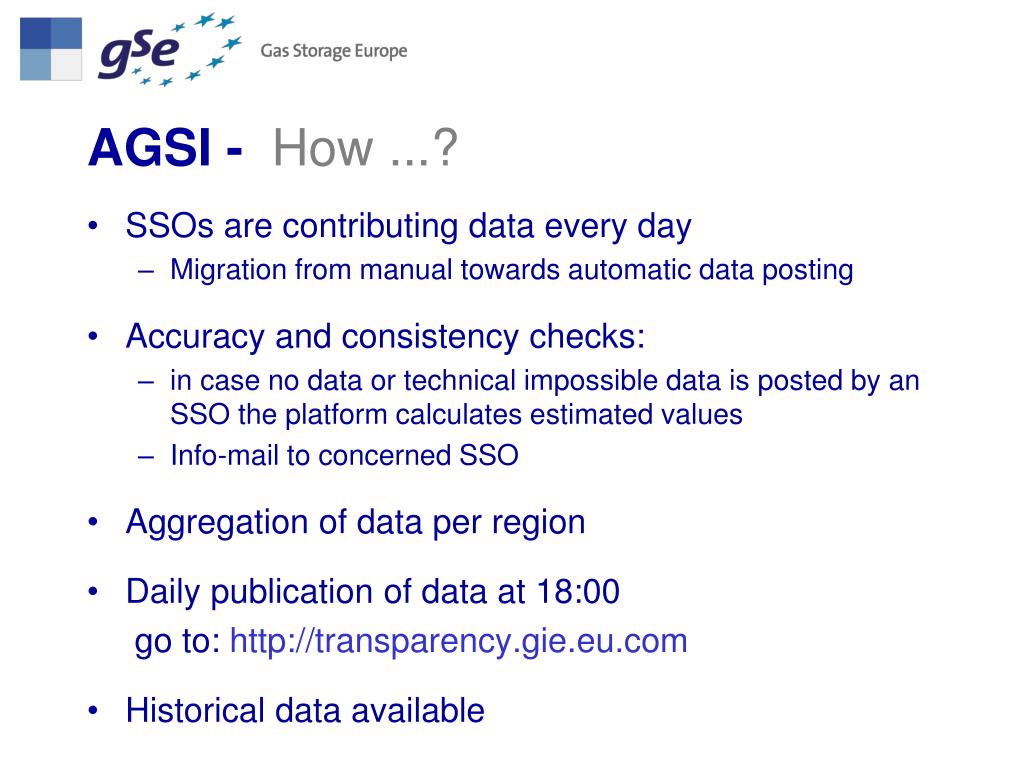 PPT - AGGREGATED GAS STORAGE INVENTORY - AGSI - GCG - 10 th November ...