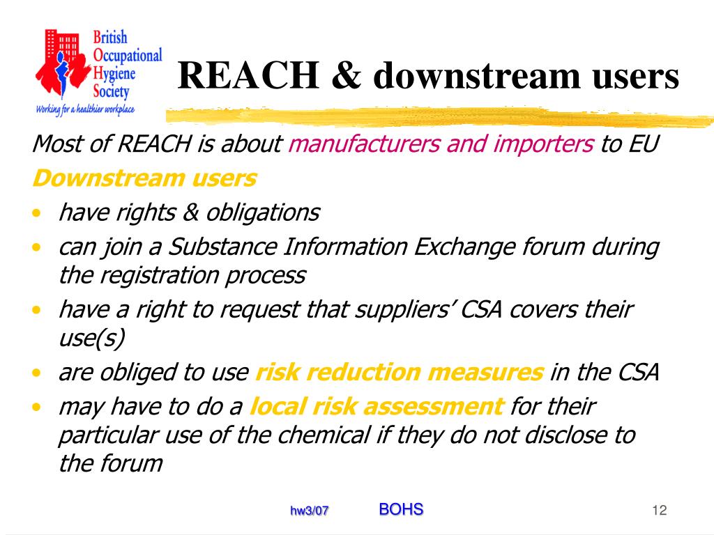 PPT - Occupational Hygiene and the implementation of REACH IOSH ...