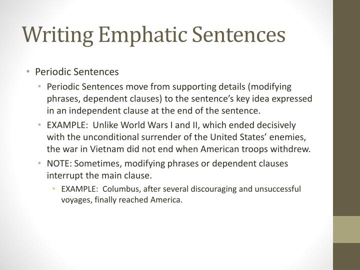 PPT - Writing Emphatic Sentences PowerPoint Presentation - ID:2984492
