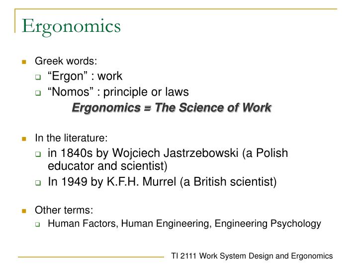 PPT - 6. Introduction to Ergonomics PowerPoint Presentation - ID:2984695