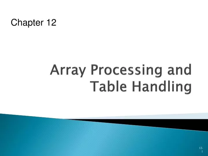 PPT - Array Processing and Table Handling PowerPoint Presentation, free download - ID:2984720