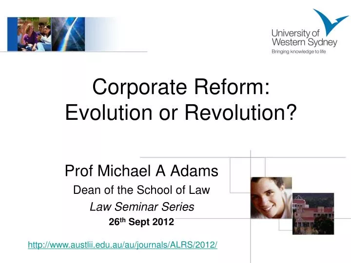 PPT - Corporate Reform: Evolution or Revolution? PowerPoint ...