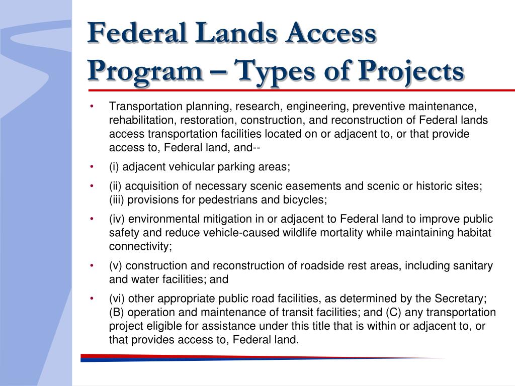 PPT - Enhancing Transportation Access on Federal Lands: A Comprehensive ...