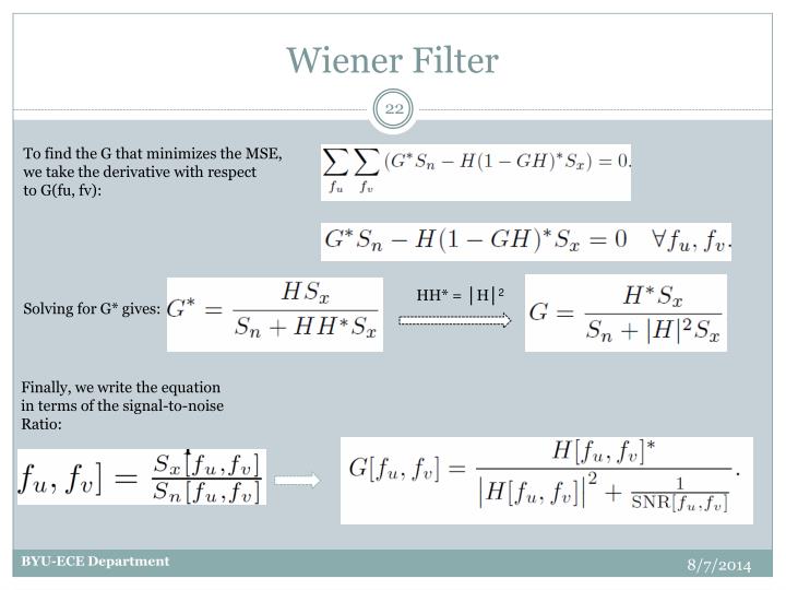 PPT - Stochastic Image Denoising using Minimum Mean Squared Error ...