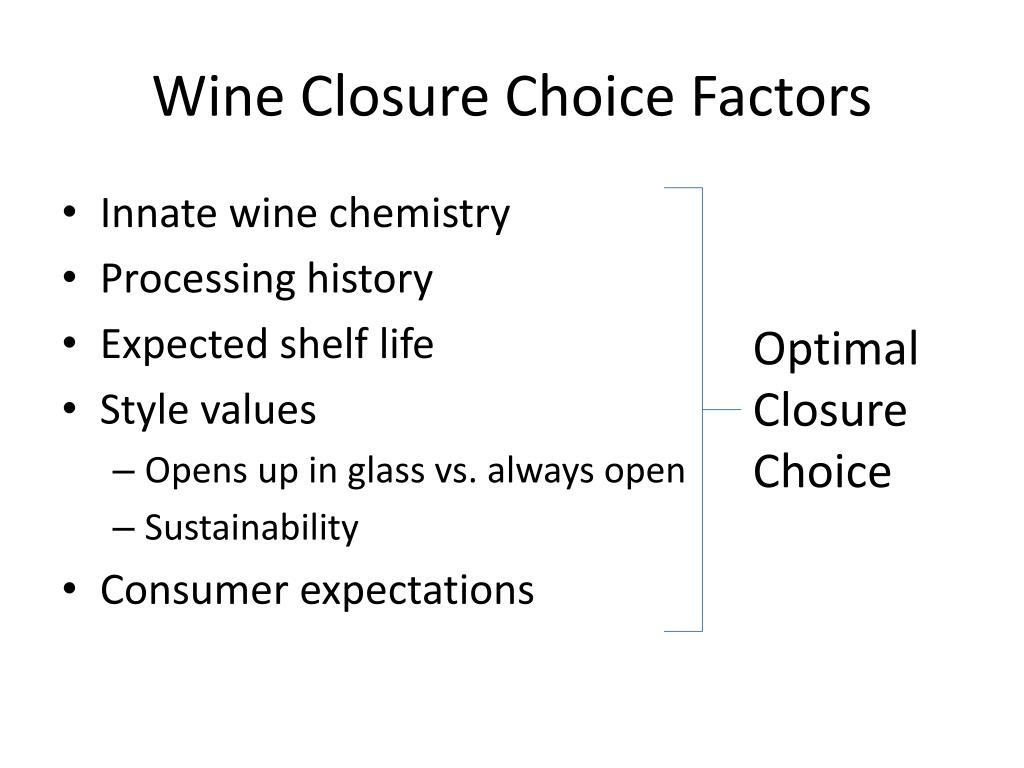 PPT - Wine Flavor 101: The Role of Closures in Wine Flavor Management ...