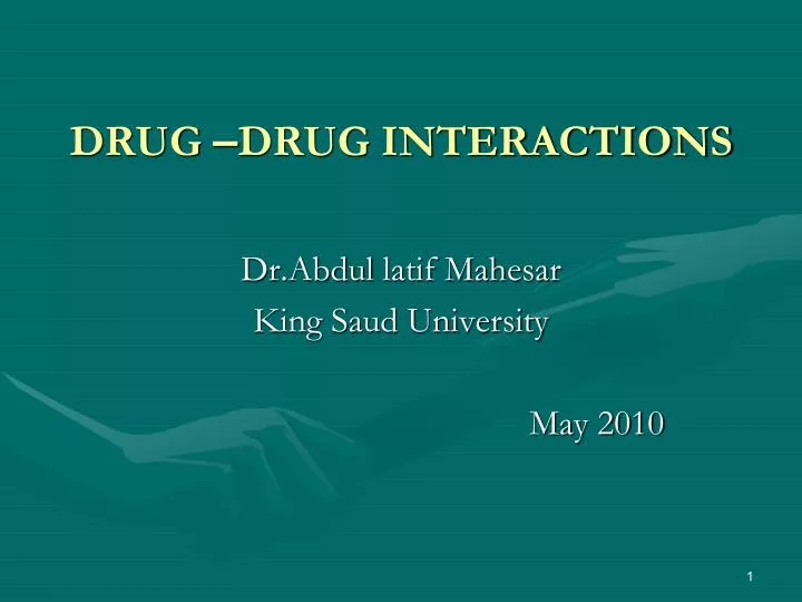 PPT - DRUG – DRUG INTERACTIONS PowerPoint Presentation, free download ...