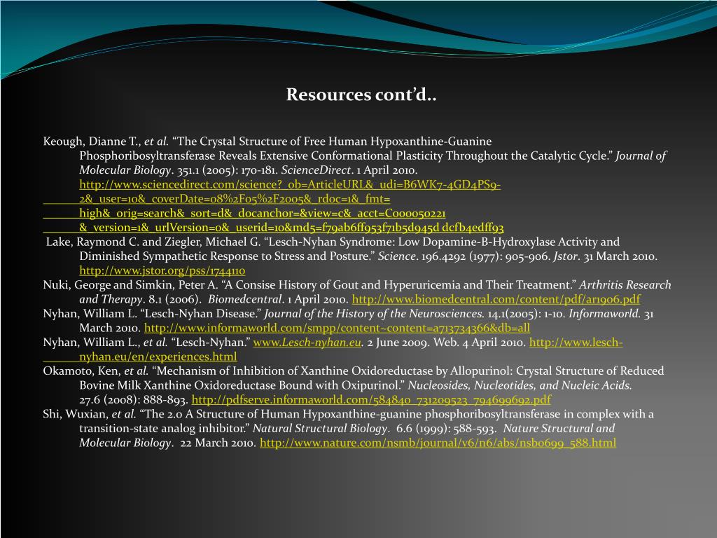 PPT - Lesch-Nyhan Syndrome: Curing the incurable disease PowerPoint ...