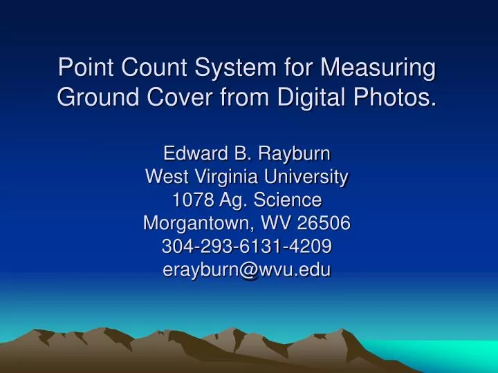 PPT - How to use the digital photo point count system. PowerPoint ...
