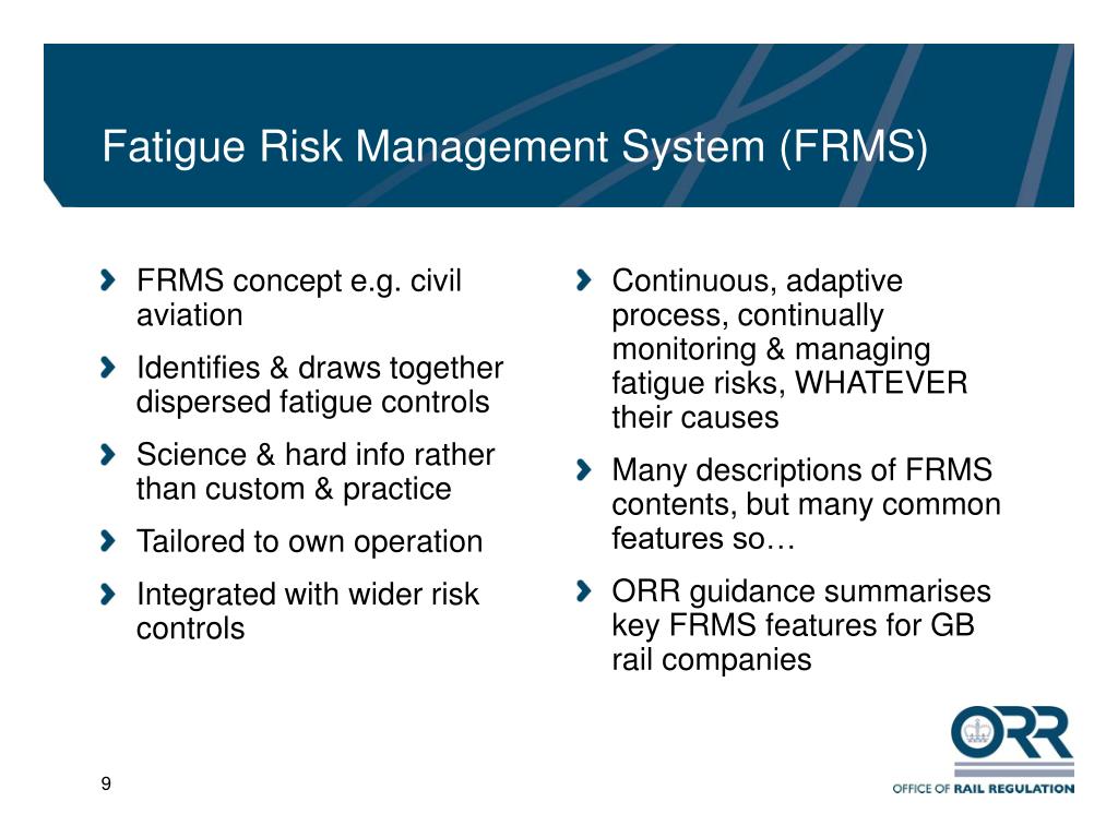 PPT - Rail staff fatigue – the GB regulator’s perspective on managing ...