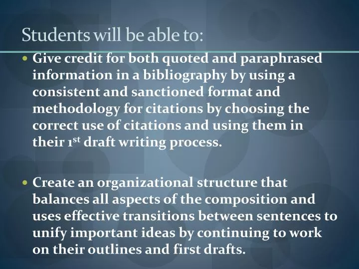 PPT - Students will be able to: PowerPoint Presentation, free download ...