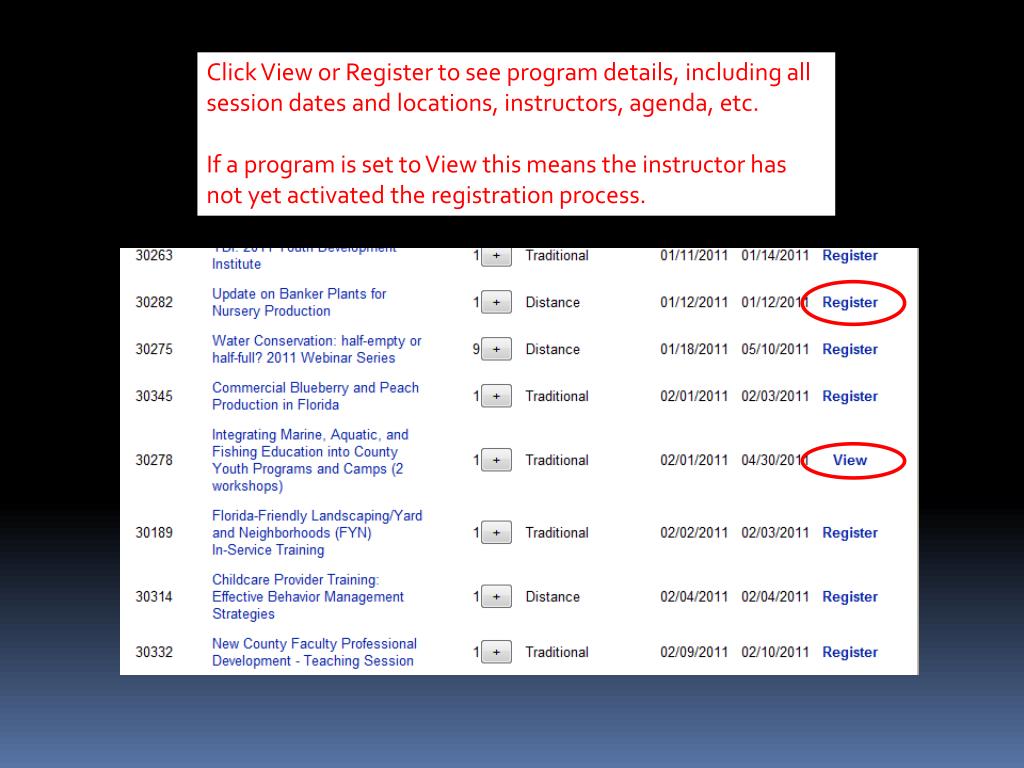 PPT - How to Register for UF/IFAS In-Service Training Programs ...
