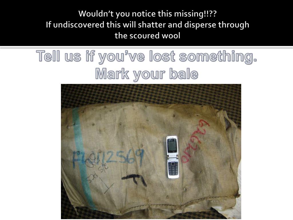 PPT - NON WOOL CONTAMINATION IN NEW ZEALAND GREASY WOOL. PRESENTED BY ...