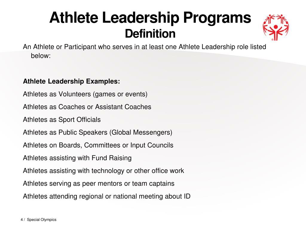 PPT - Athlete Leadership Programs: Empowering Special Olympics Stars ...