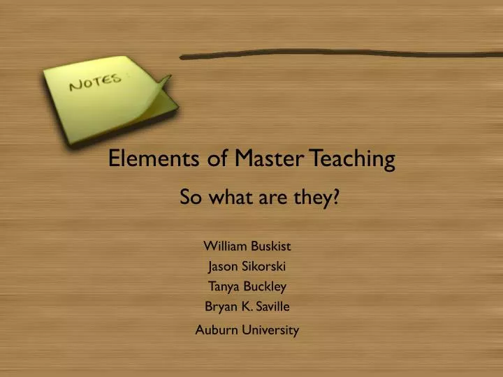 PPT - Elements of Master Teaching PowerPoint Presentation, free ...