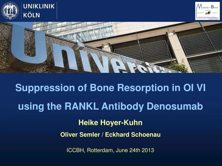 PPT - Suppression of Bone Resorption in OI VI using the RANKL Antibody ...